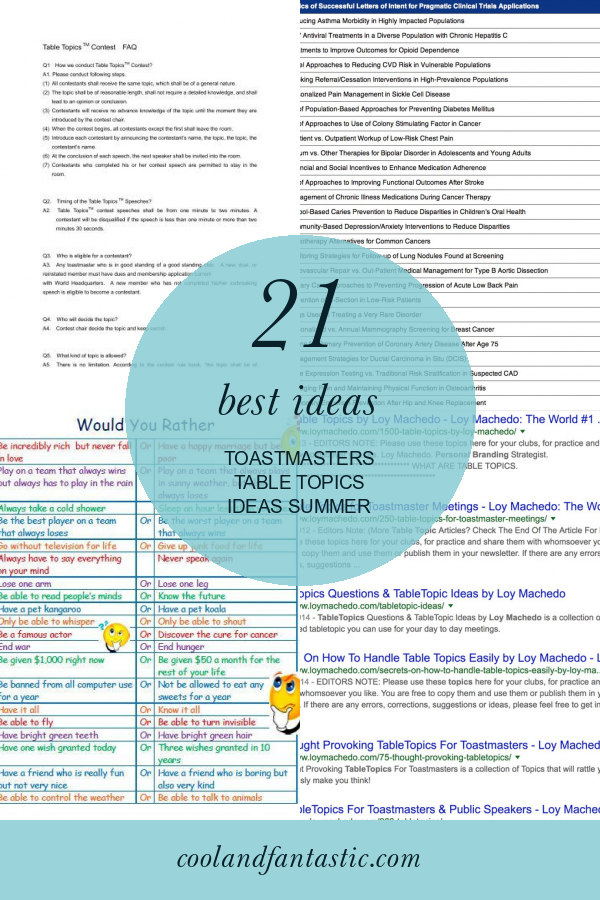 21 Best Ideas Toastmasters Table Topics Ideas Summer Home Family 